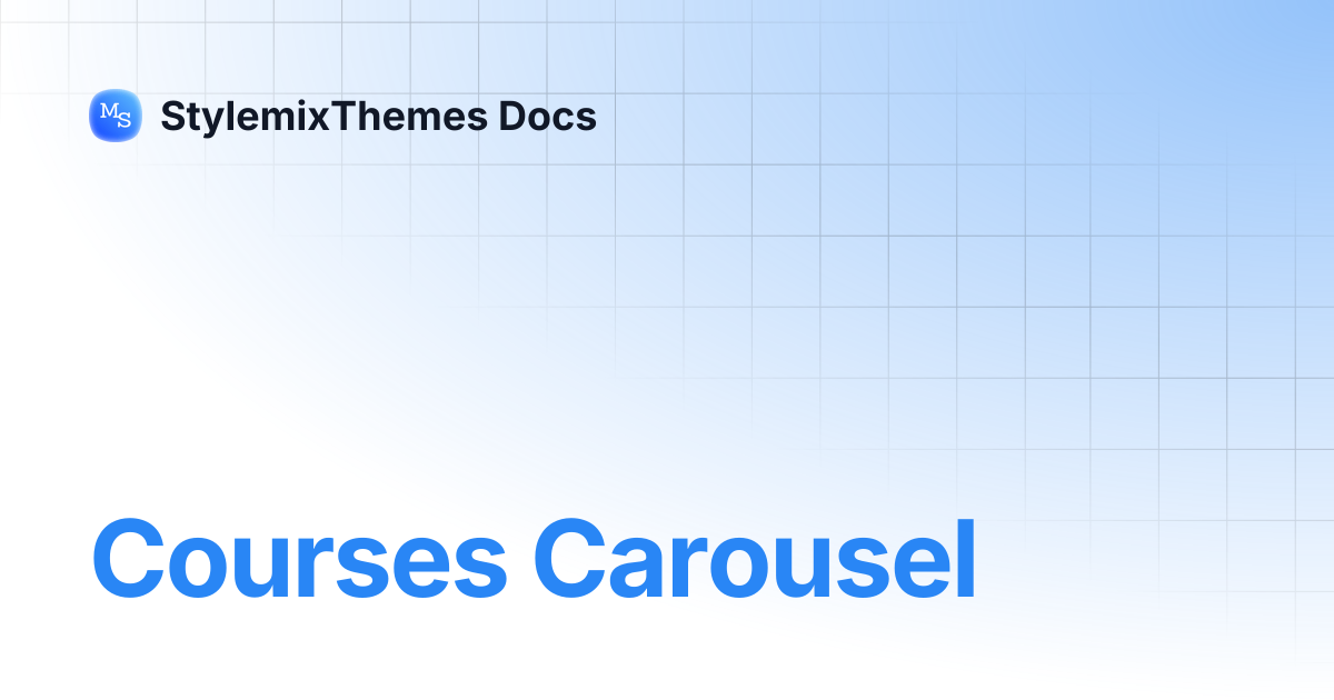 Courses Carousel | MasterStudy Templates | StylemixThemes Docs
