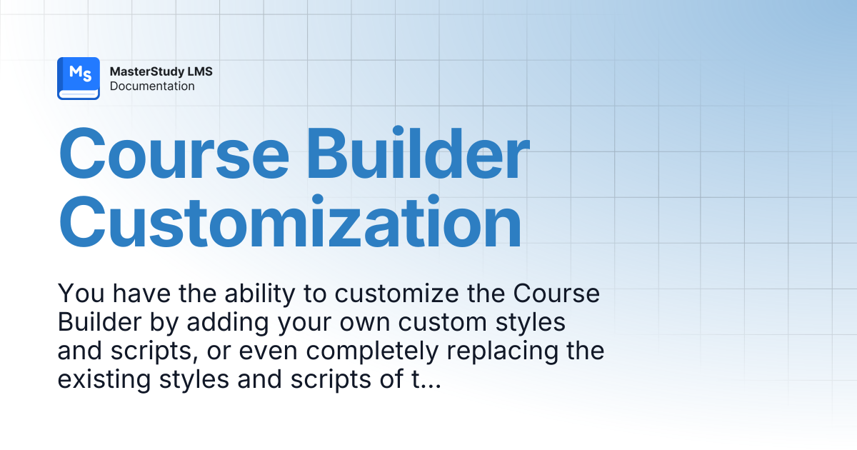 Course Builder Customization | MasterStudy LMS Pro Plus ...