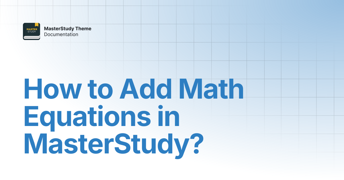 How to Add Math Equations in MasterStudy? | StylemixThemes Docs